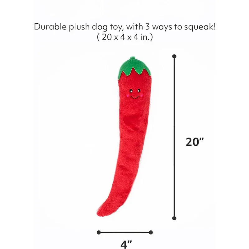 S385 Factory Sale Red Stuffed Long Pepper Large Small Dogs Doll Squeaky ...