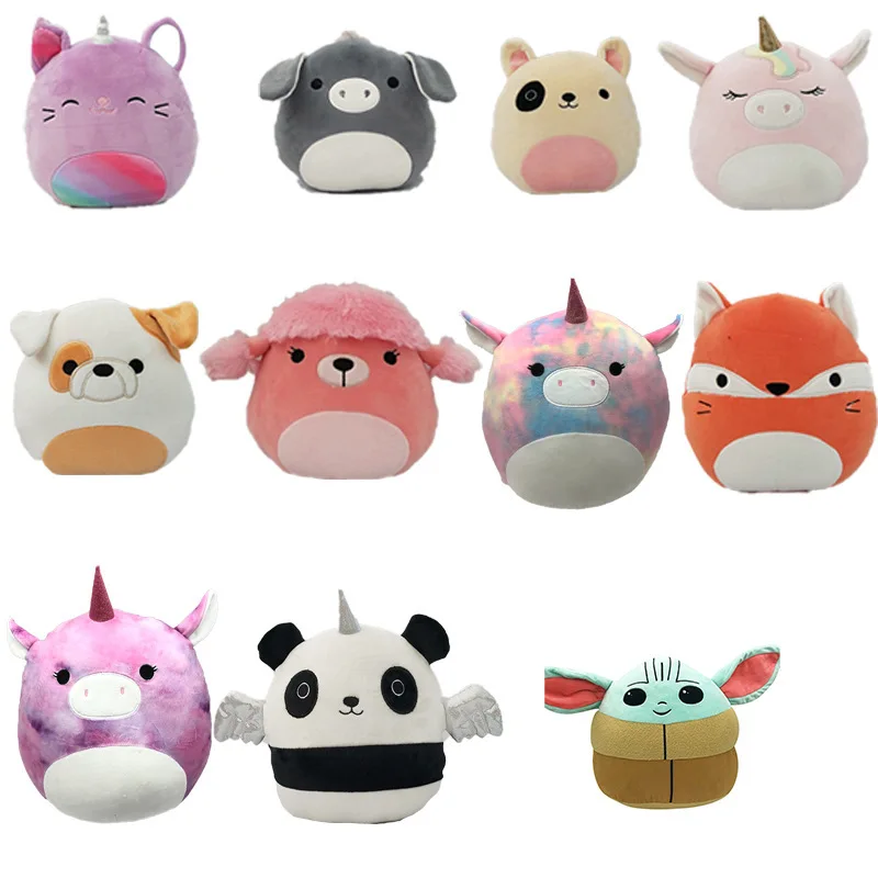 Squish Squishy Mallow Mellow Plushie Panda Axolotl Cow Bunny Dragon ...