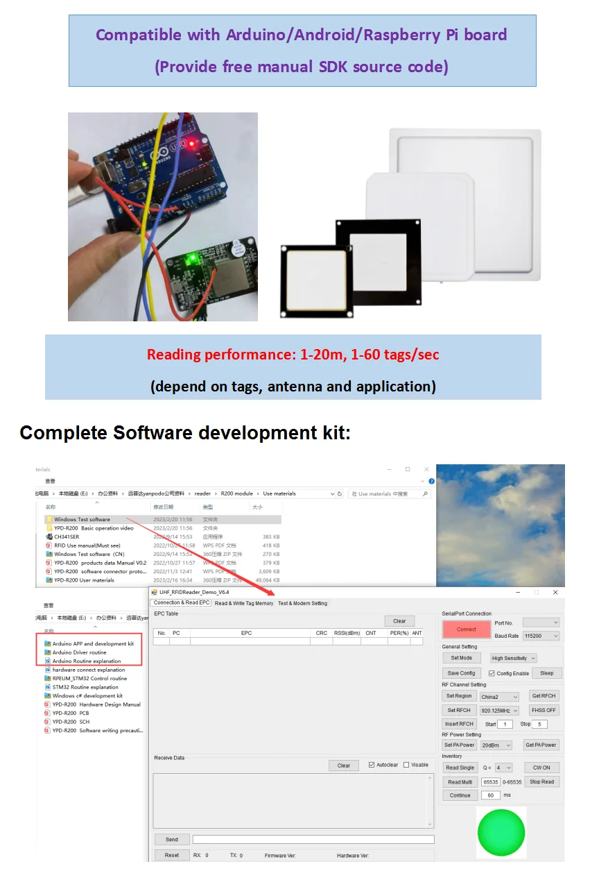 YND-R200 Chip Small TTL ESP32 Long Range UHF RFID Reader