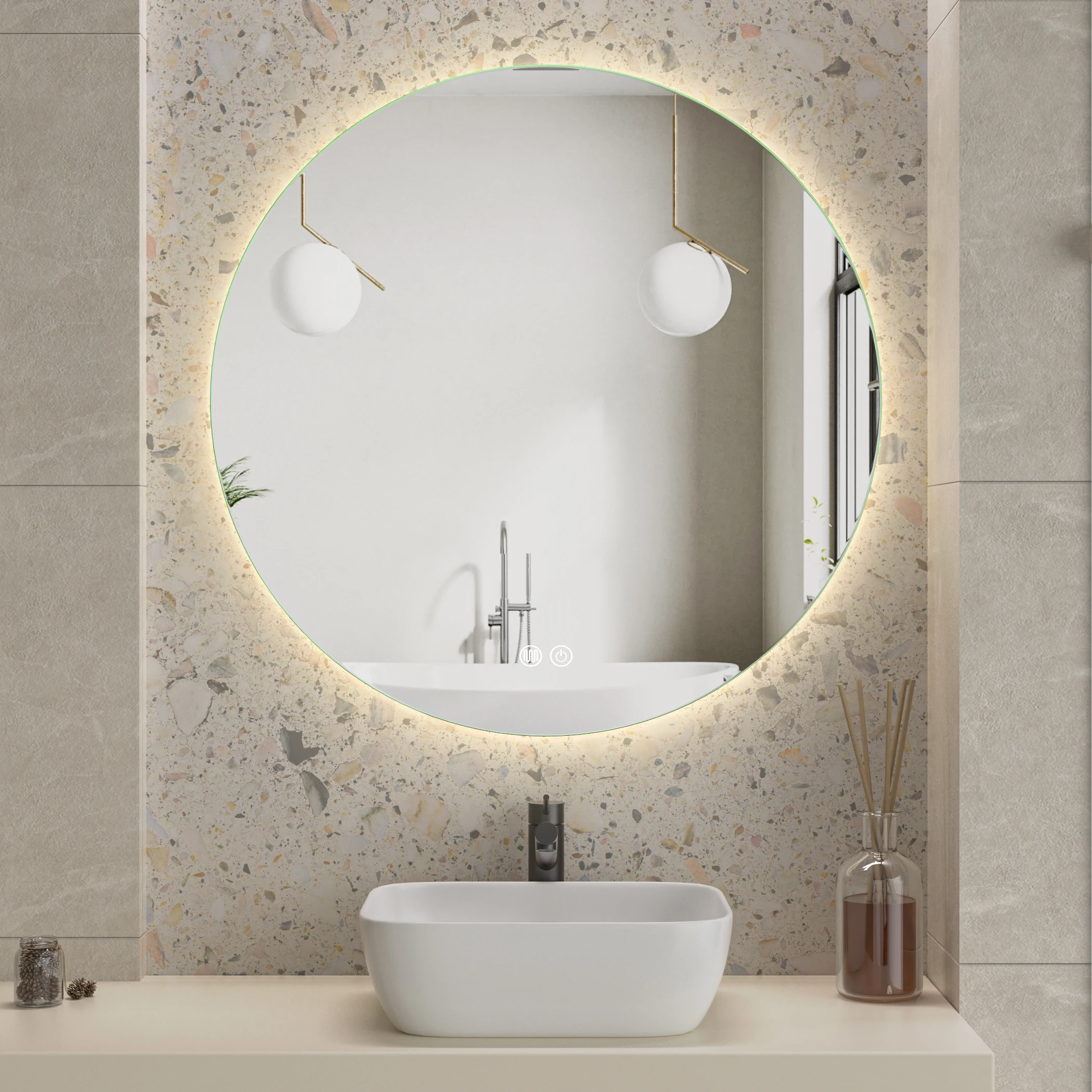 Modern Frameless Touch Sensor Smart Bath Mirrors for Hotel Backlit Led ...