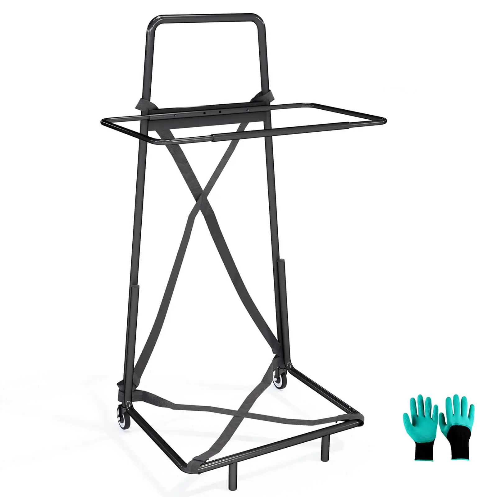JH-Mech Portable Refuse Sack Trolley for Leaves Yard Laundry Multi-Use ...