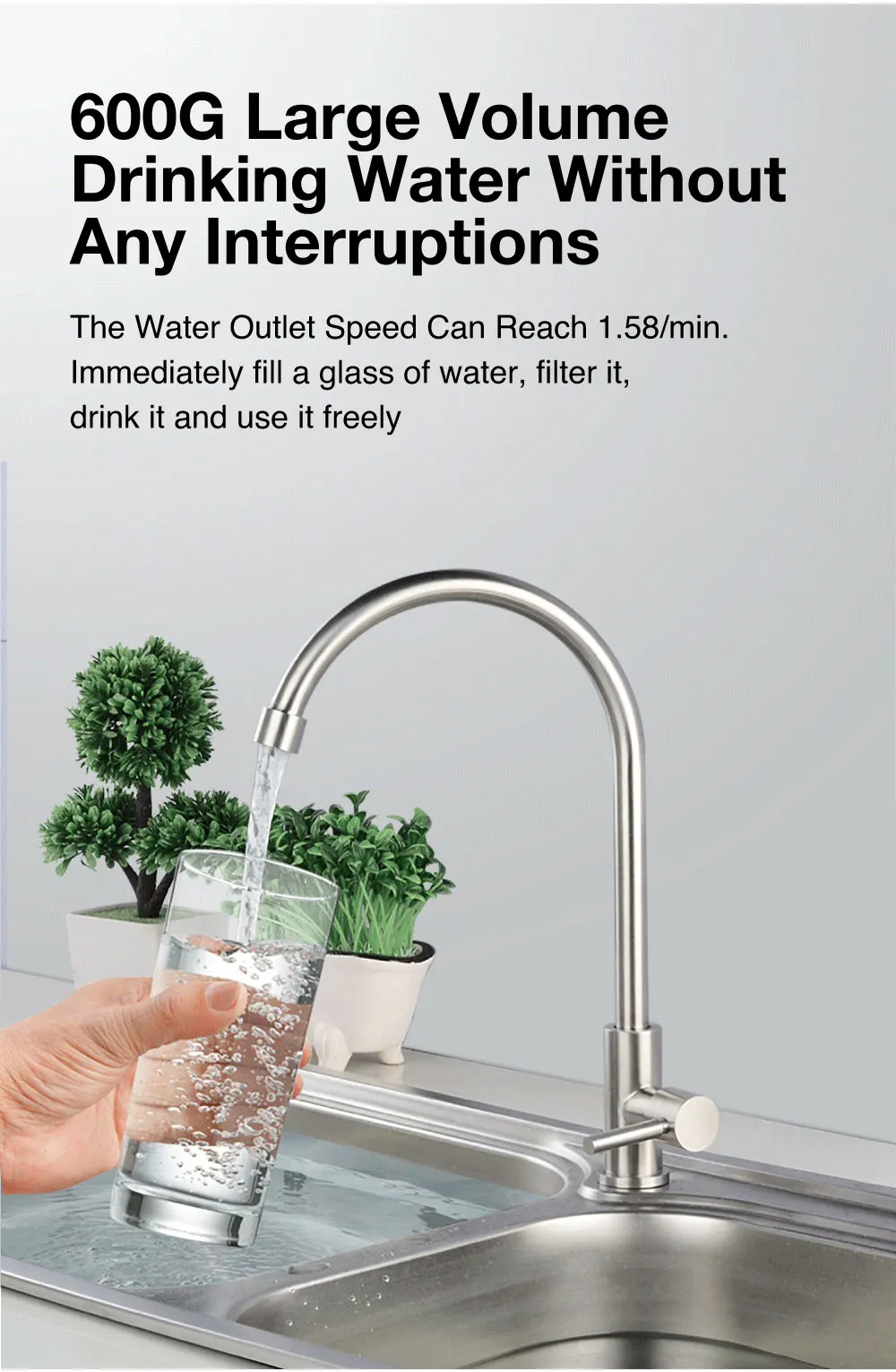 5级过滤反渗透100 Gpd 75 Gpd反渗透膜活性炭家用反渗透水带水龙头 - Buy 家用ro水,5级过滤反渗透100 Gpd 75 ...