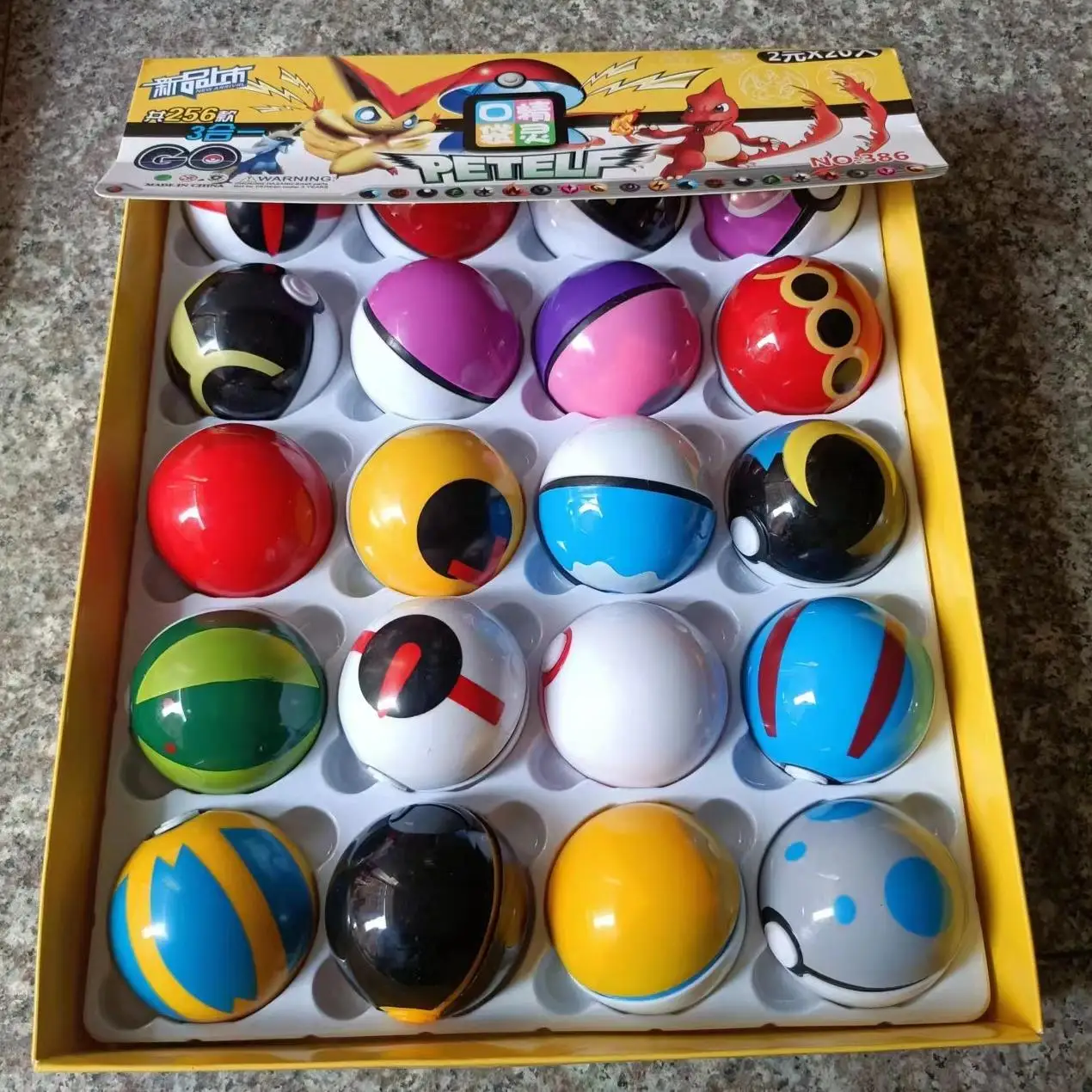 3.5CM 5 6 Pokemoned Cartoon Anime Figures Pet Elf Ball Pokeball lot ...