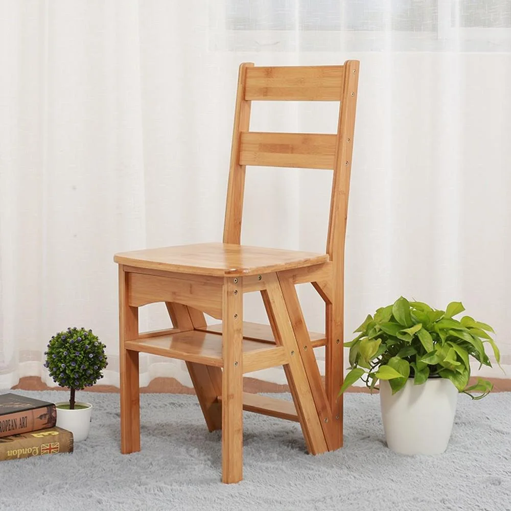 Portable Solid Wood Ladder Chair Climbing Ladder Movable Multi-function ...