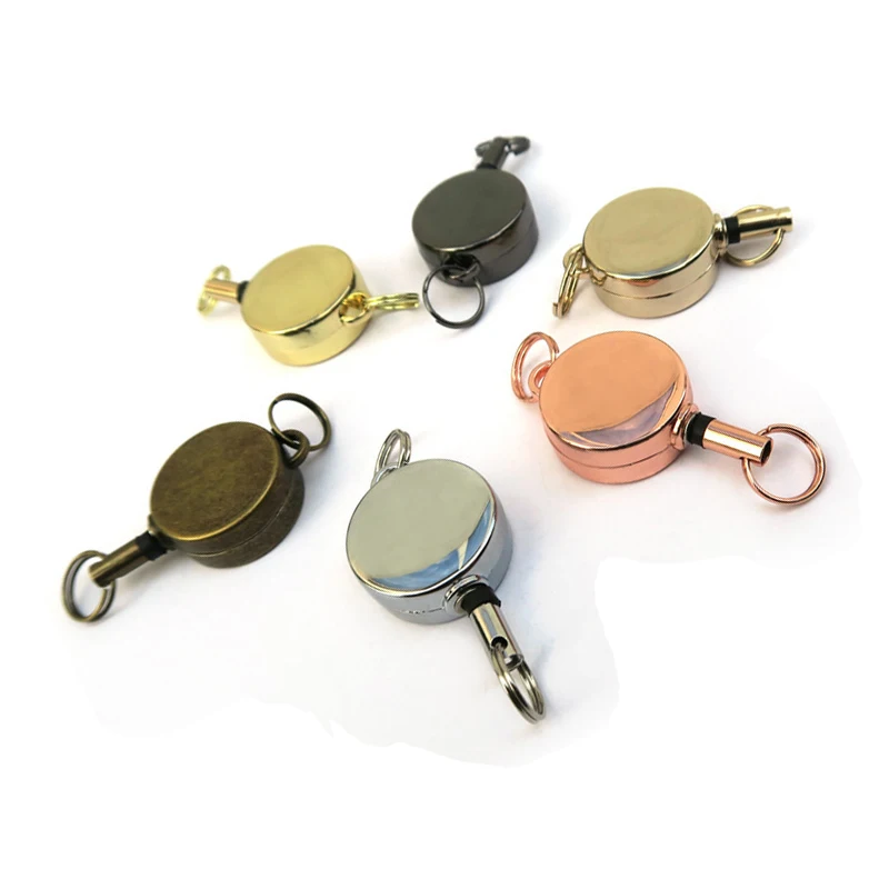 Heavy Duty Metal Badge Holder Lanyard Yoyo Reel with Steel Pull String