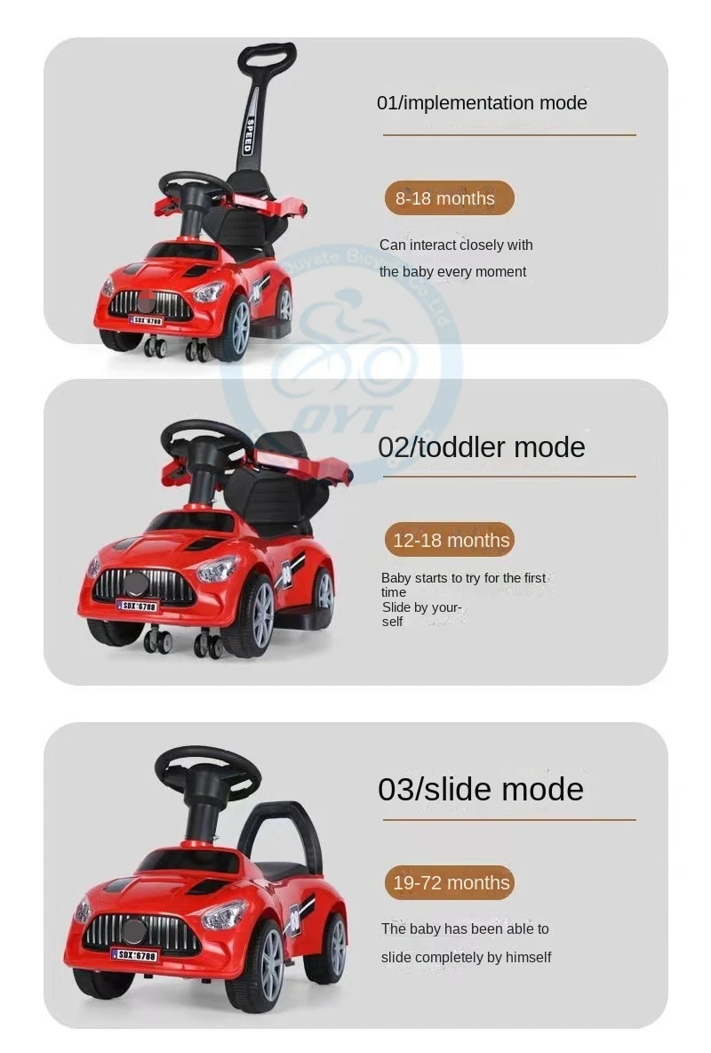 Kids Push Car Plastic Ride on Baby Toy Car Foot to Floor Baby Swing Car ...