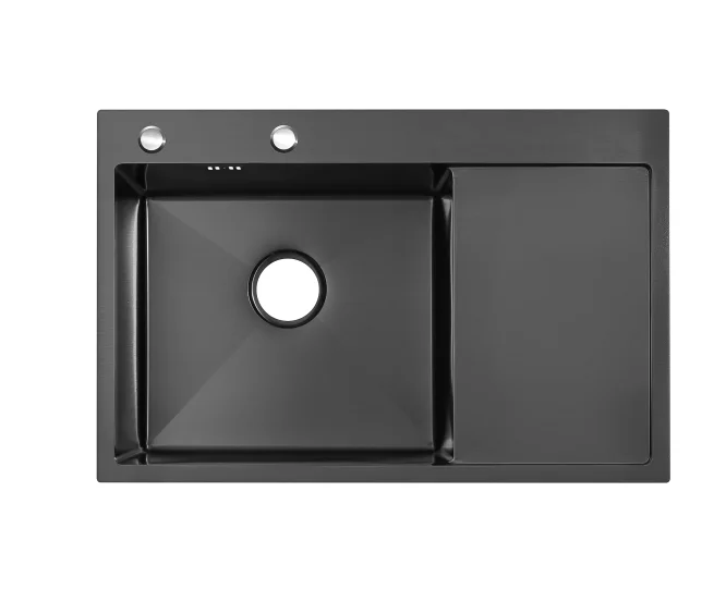 Black Single Sink With Wing Sink 304 Stainless Steel Kitchen Sink ...