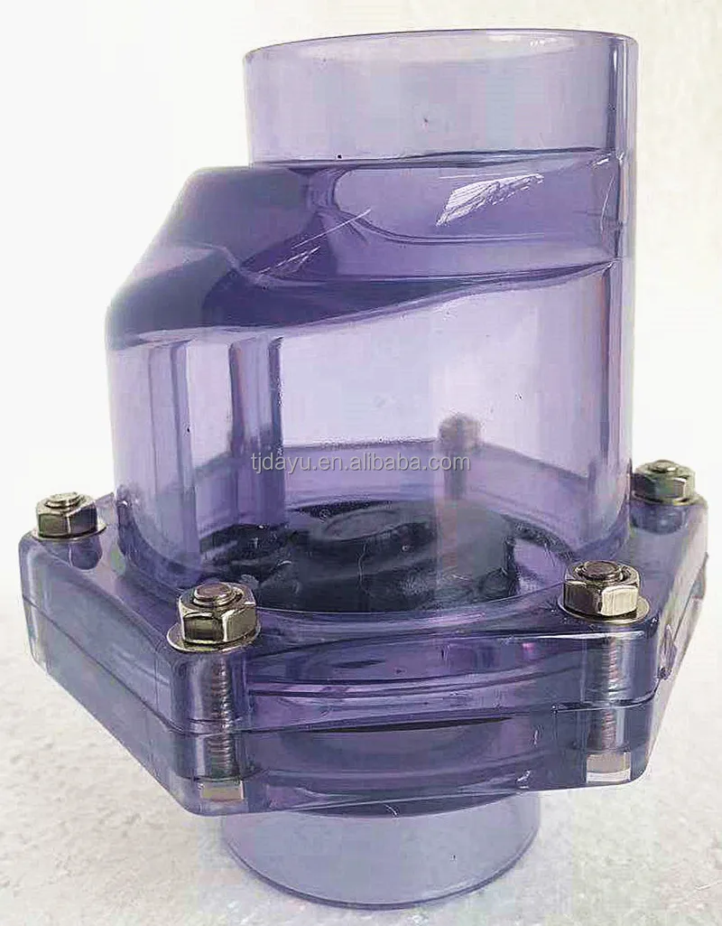 FREE Sample DN40 50mm 1-1/2" PVC clear Transparent Back Water Valve ...