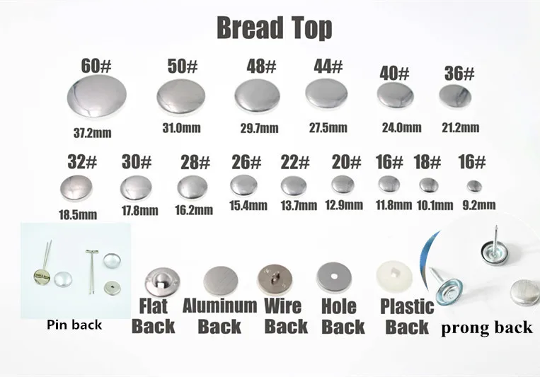Wholesale 36l Aluminum Self Cover Buttons With Prong For Furniture ...