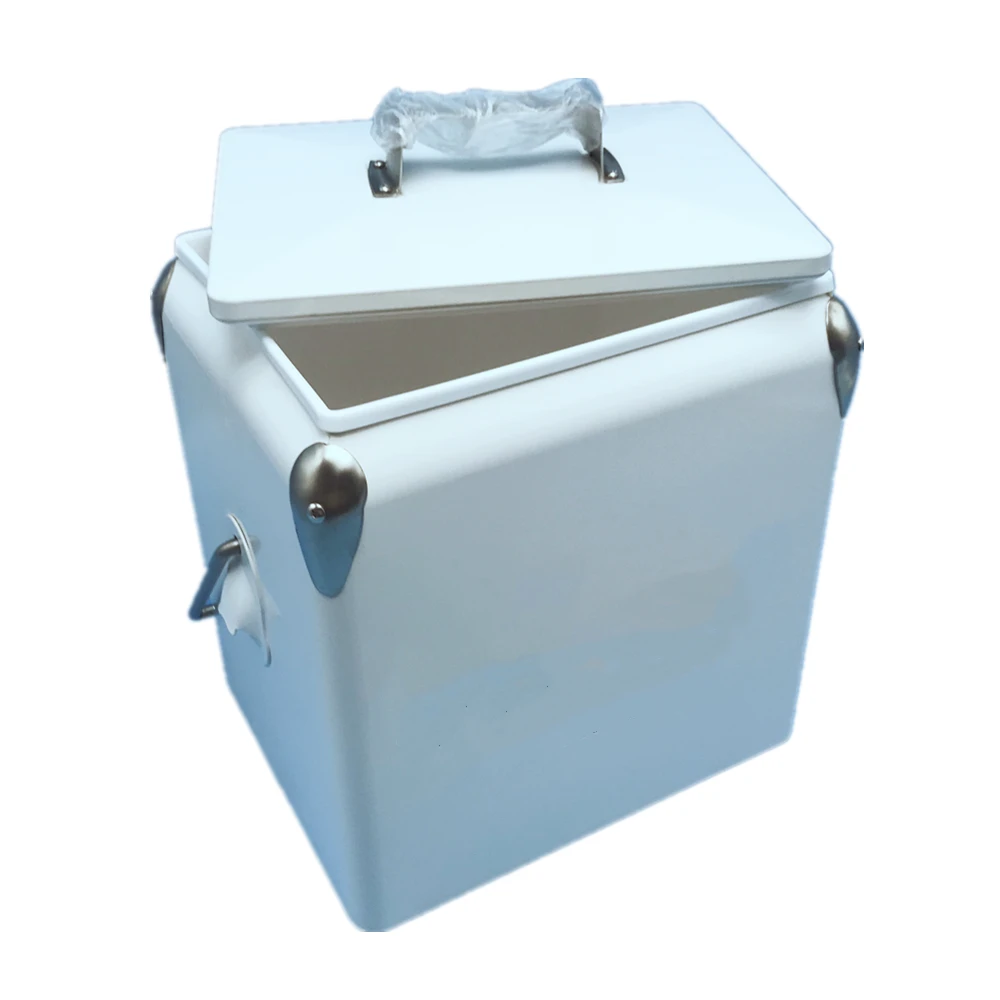 LINYU Vintage Ice Box - 13L Metal Retro Coolers for Cold