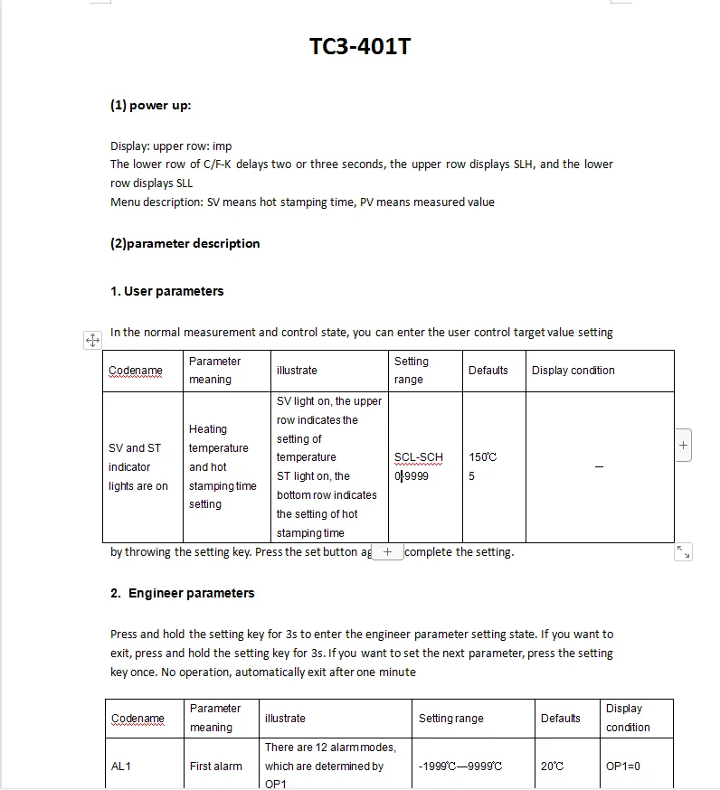Thermostat TC3-401T 220V Cabinet Type Temperature Control