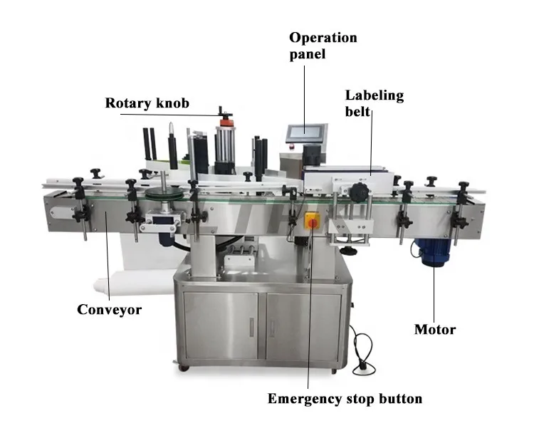 LTPK LT-260 Automatic Double Side Round Bottle Positioning And Labeling Machine