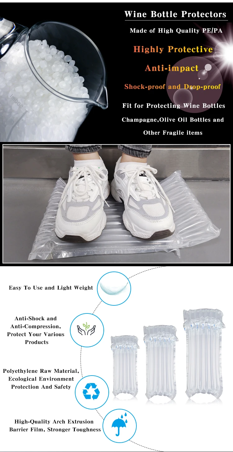 Transparent Inflatable Packaging Air Column Bag Cushion Wrap Wine ...