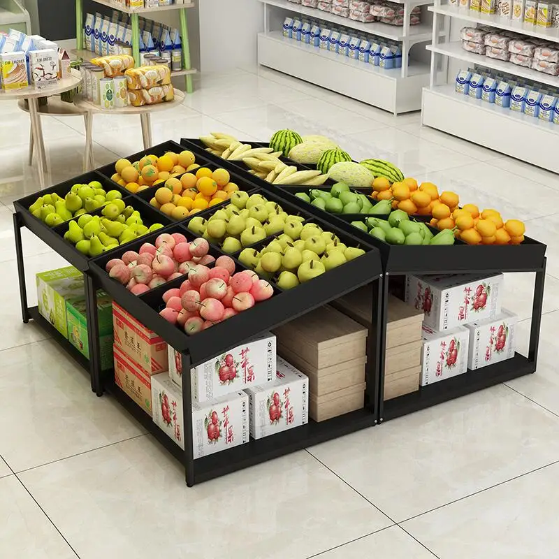 Supermarket Shelves Fruit And Vegetable Shop Names Durable Wooden ...