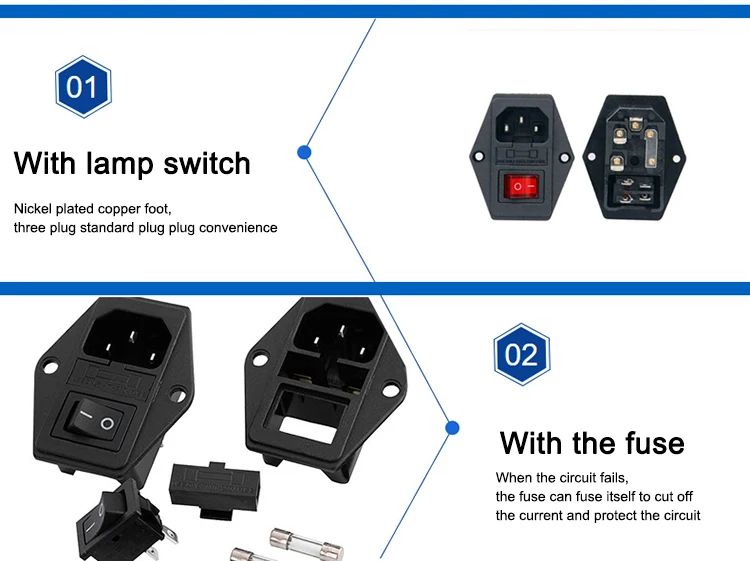 IEC Electrical Switch Connector - Reliable AC Power Inlet
