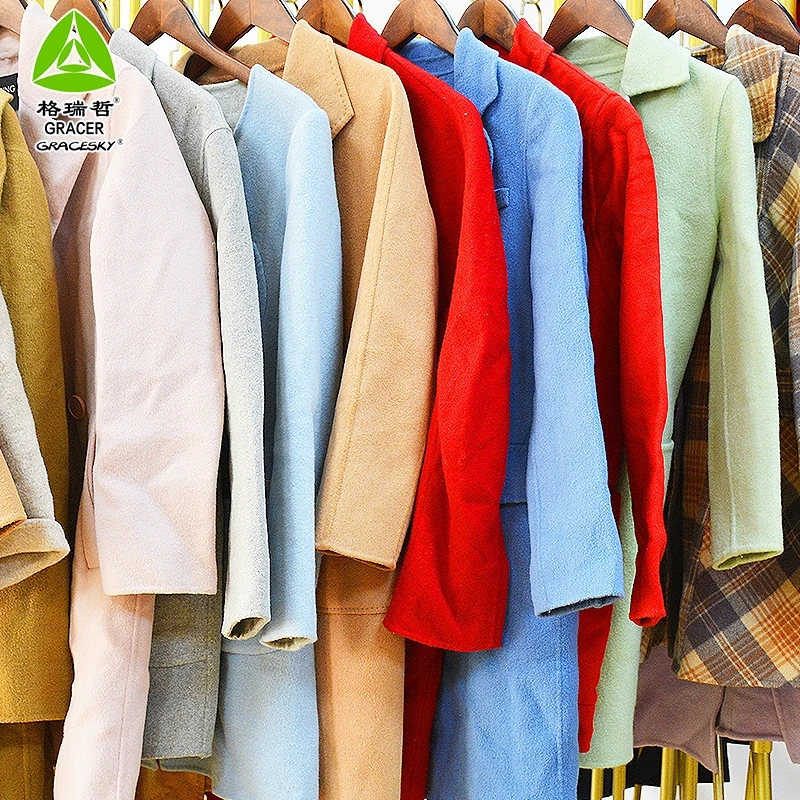 Autumn Winter Usa Used Clothing Bale Women Worsted Wool Coat in Stock ...