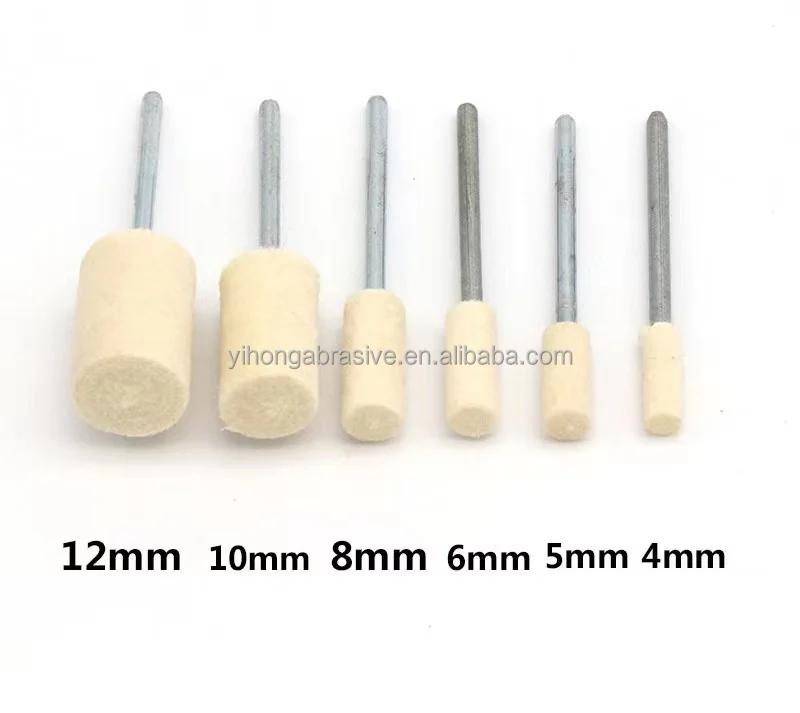 Mounted Felt Abrasive Tools Cylindrical Bullet Shape Felt Polishing ...
