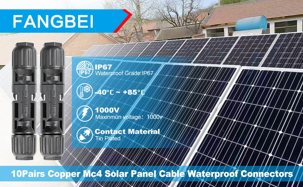 Male Female Photovoltaic Ip68 Waterproof Solar Pv Energy Mc 4 Connector ...