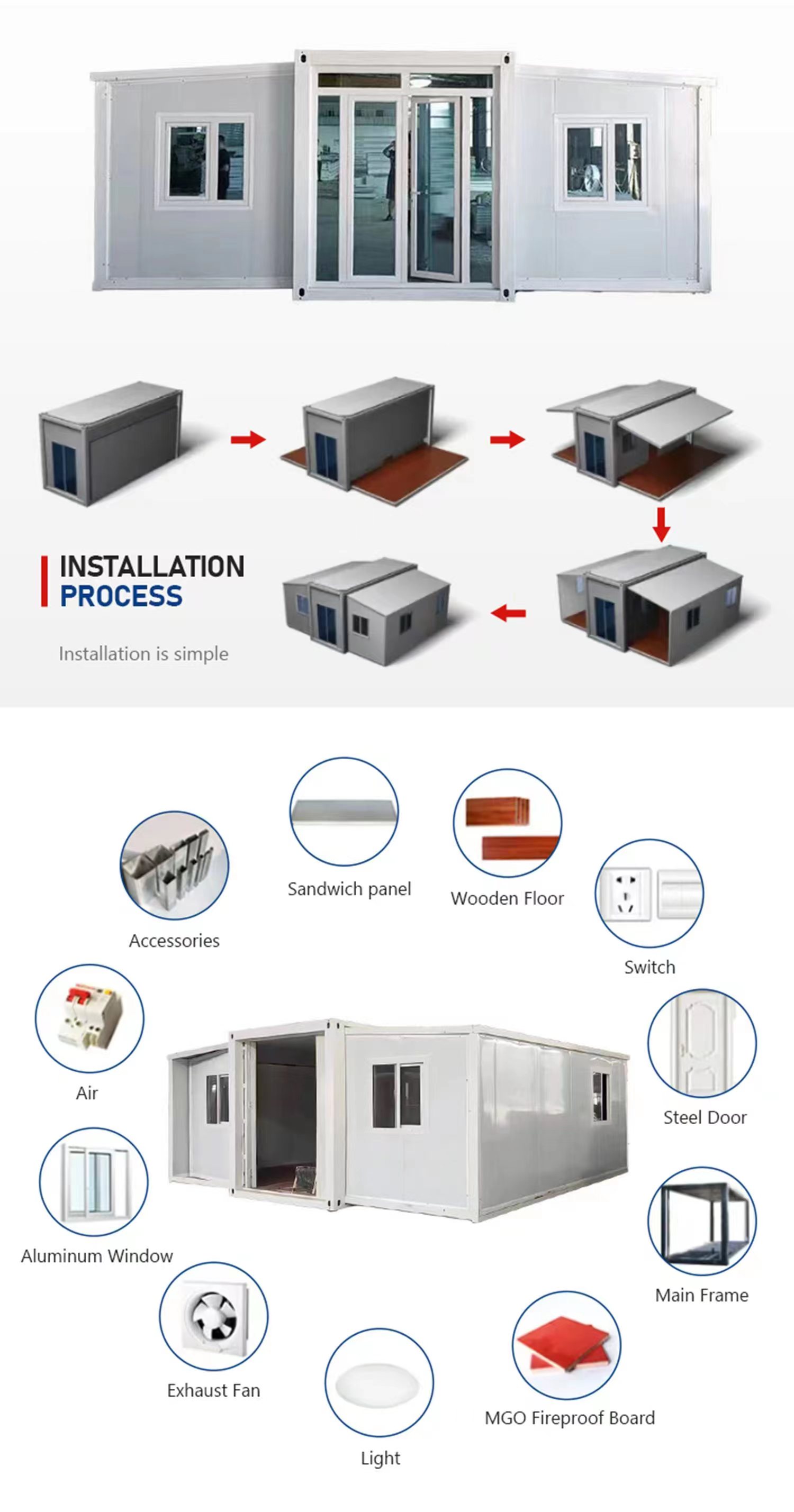 New Design Expandable Container House Luxury Tiny Homes Bedrooms Modern ...