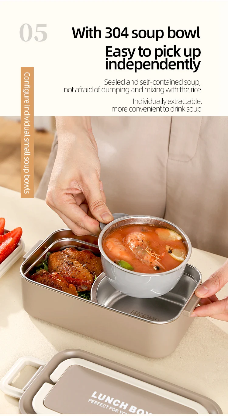 Custom Stackable Insulated Plastic Bento Box With Bag Thermal Stainless ...