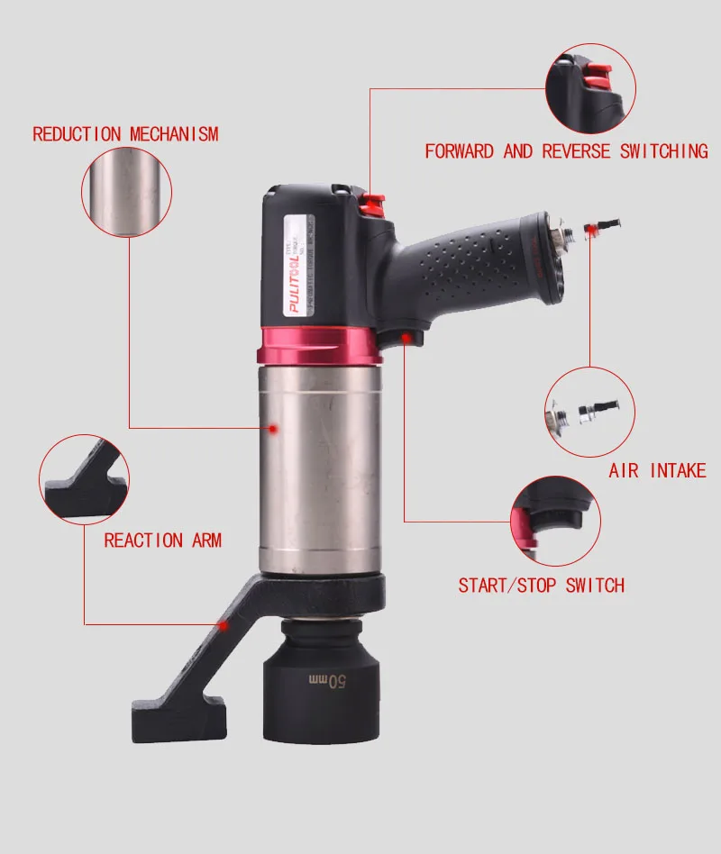 1500nm Pneumatic Torque Wrench Air Torque Multiplier Single Speed Air ...