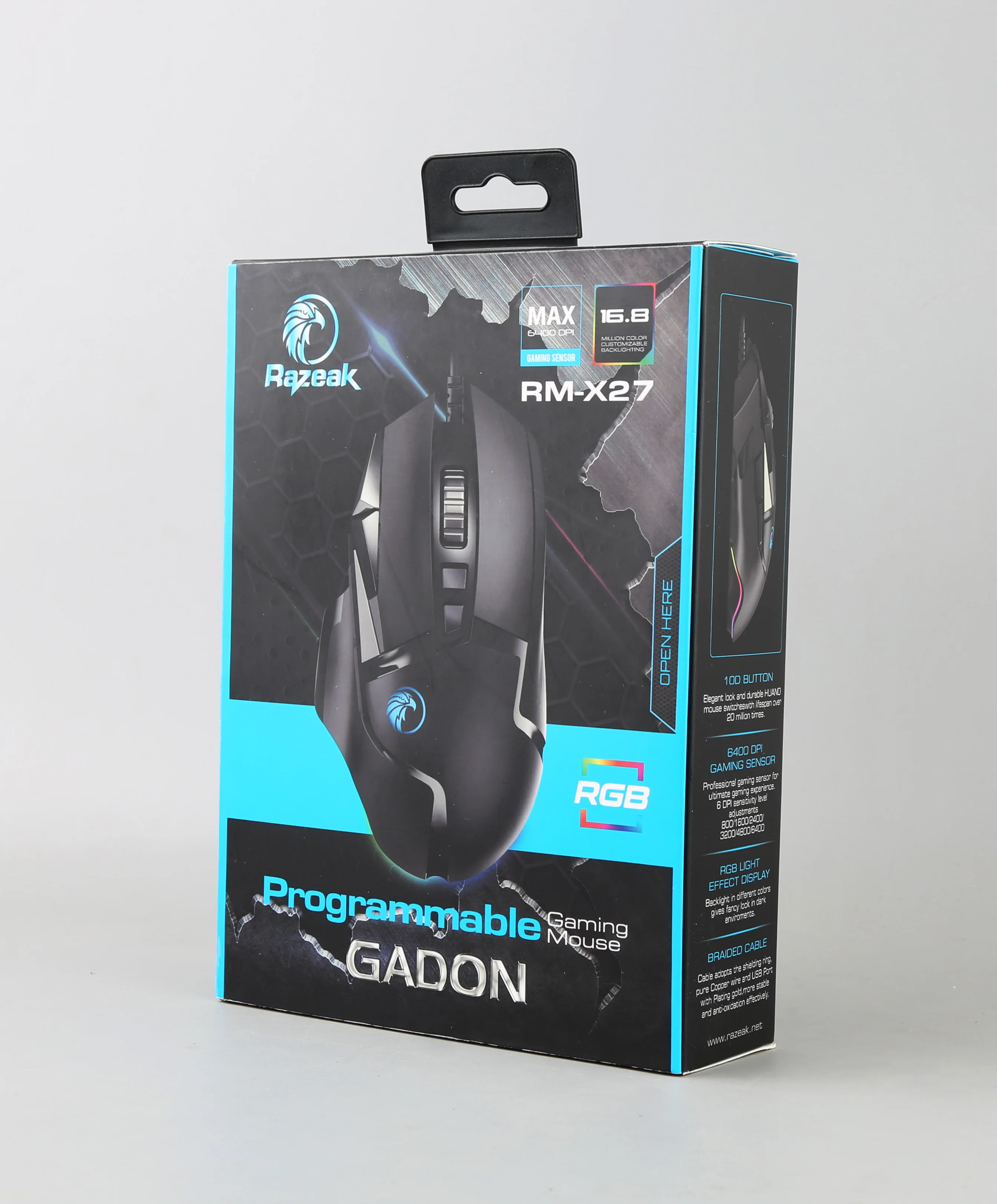 Razeak Ergonomic Optical Rgb 6-color Luminous Pc Laptop Usb Wired ...