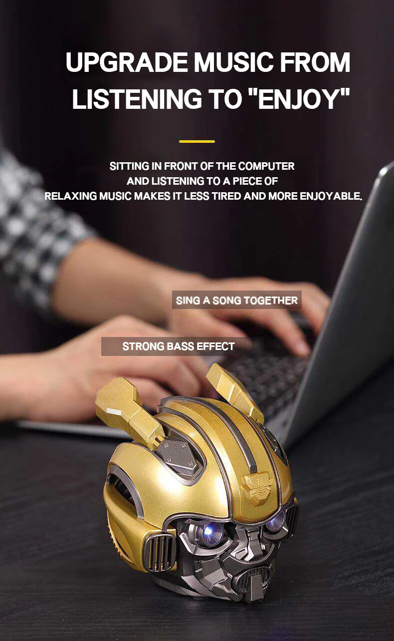 Bumblebee Helmet Bluetooth Speaker Cartoon Mini Speaker Wireless ...