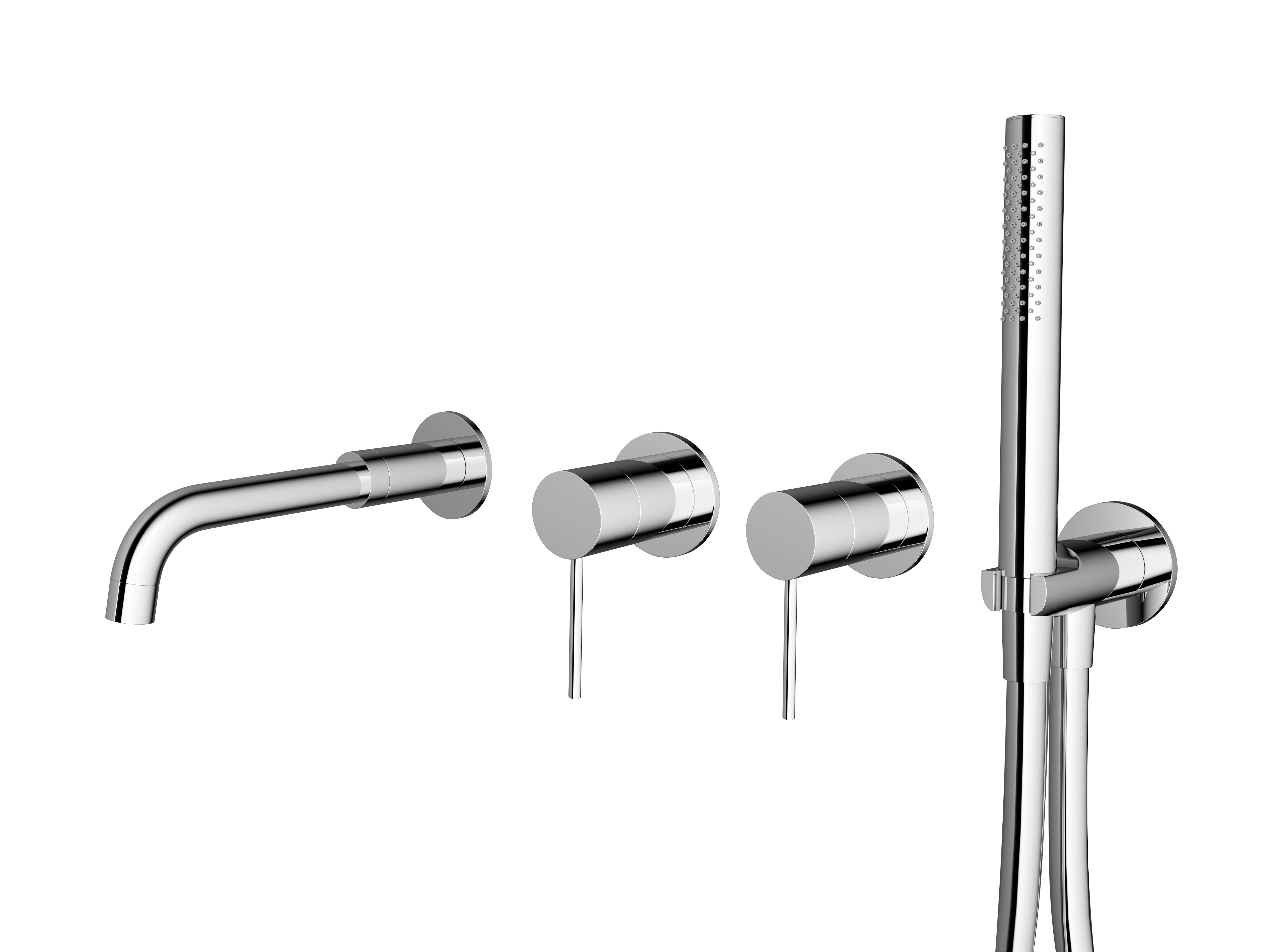 Chrome Hidden Shower Faucet Mixer Tap Hand Shower Set Two Functions ...