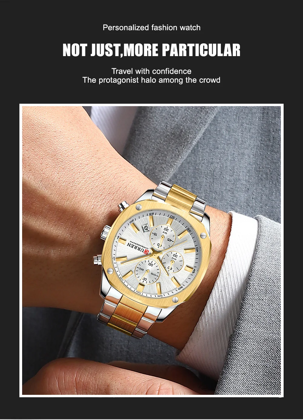 CURREN 8490 Men's Stainless Steel Watch - Luxury & Fashion