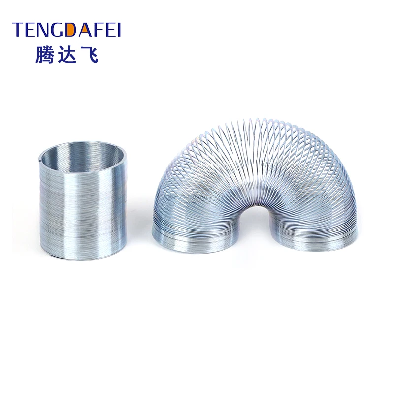 Custom Rainbow Kids Toy Metal Spring Ring Big Walking Slinkys Coil ...