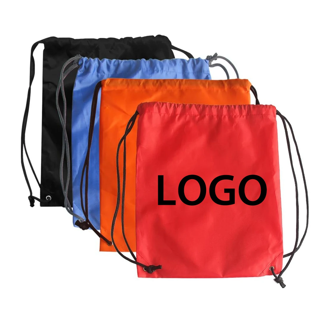 AWOZ Packing 50 Pieces Wholesale 210D Nylon Drawstring Backpacks