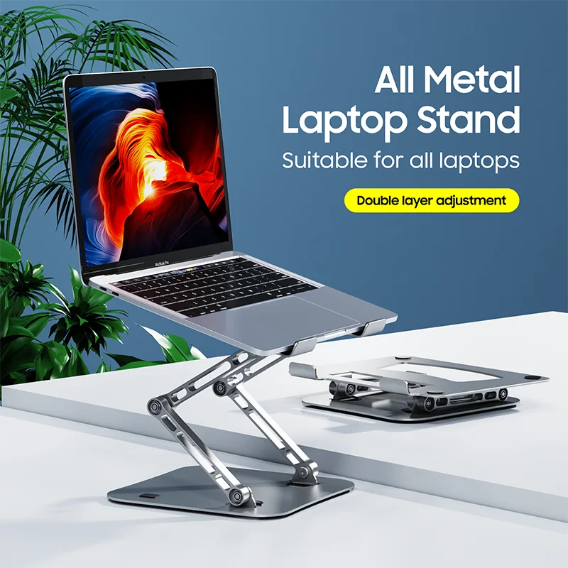 Ergonomically Designed Metal Laptop Stand Adjustable Height Laptop ...