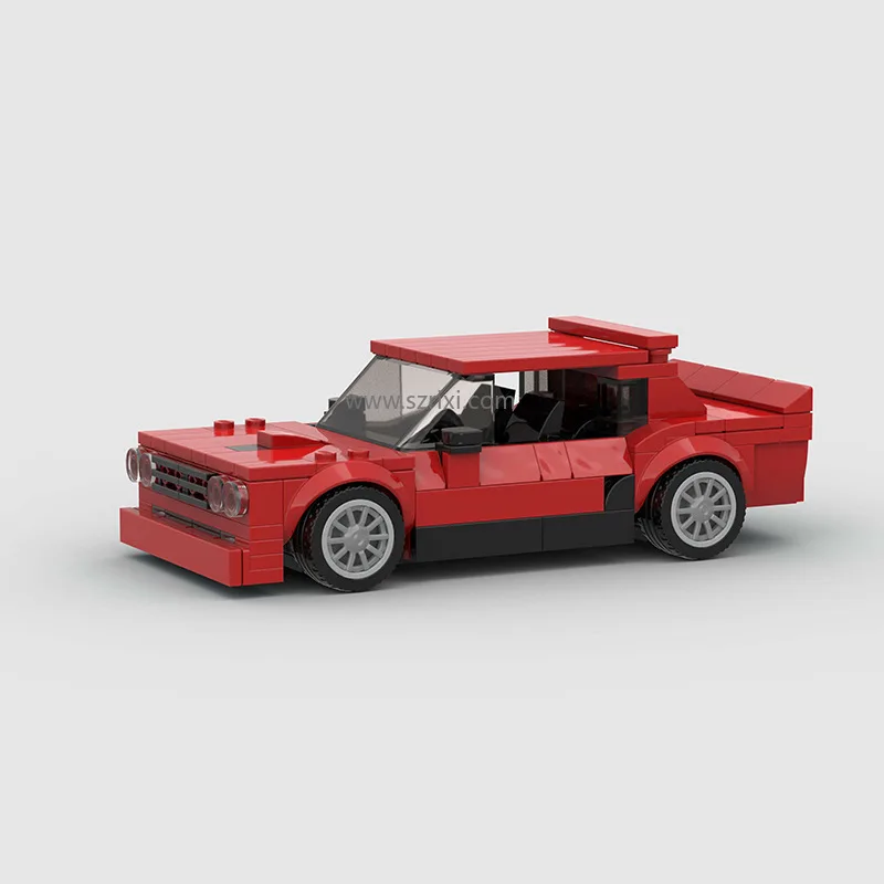 Moc Luxury Racing Sports Red Car Model Small Particle Diy Educational ...