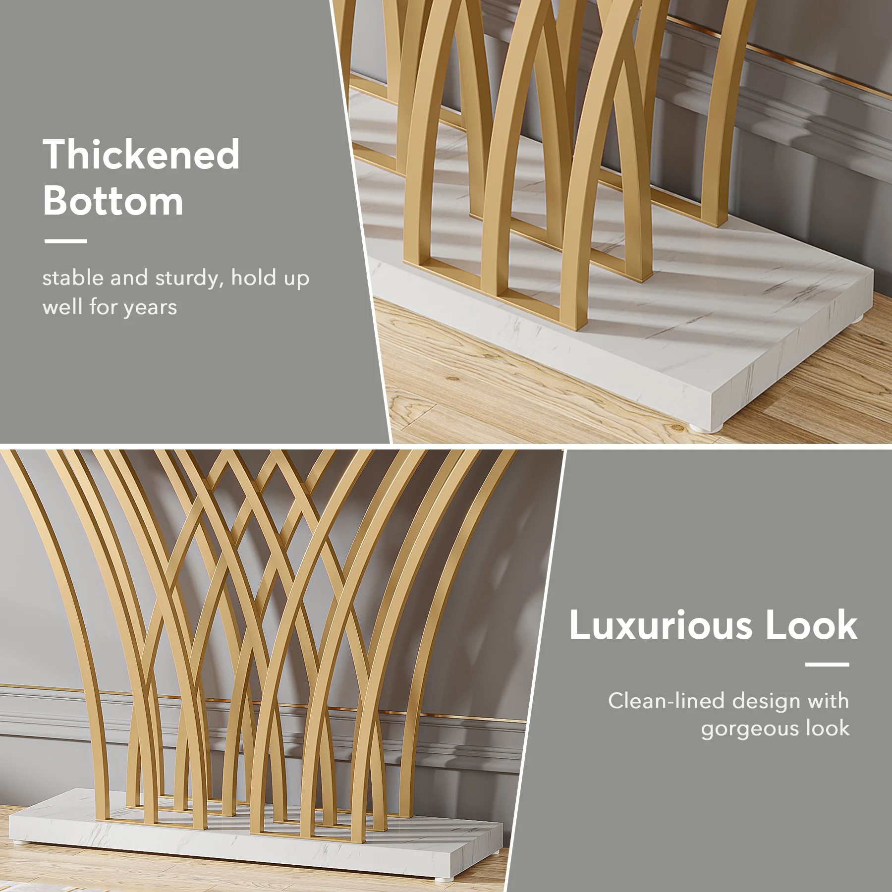 Tribesigns Modern Entryway Table With Grid-shaped Metal Base For ...