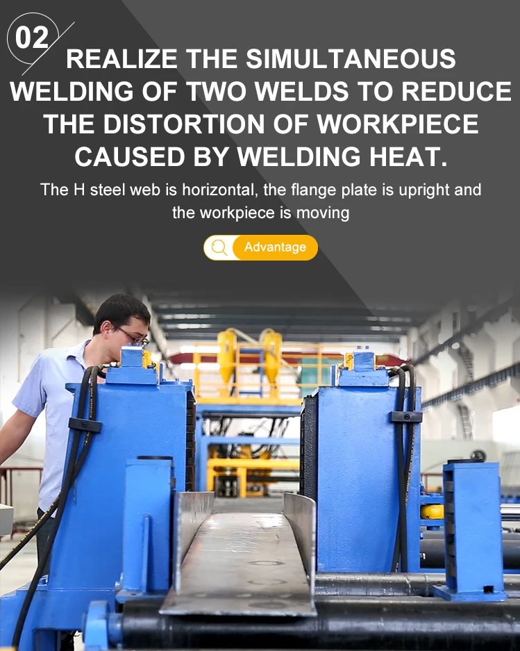 Zhouxiang Horizontal Automatic H Beam Assamling Welding Machine H Beam ...