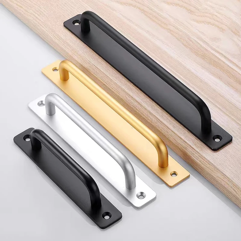 2 Pcs Cabinet Door Handles Modern Simple Door Handle With Plate For ...
