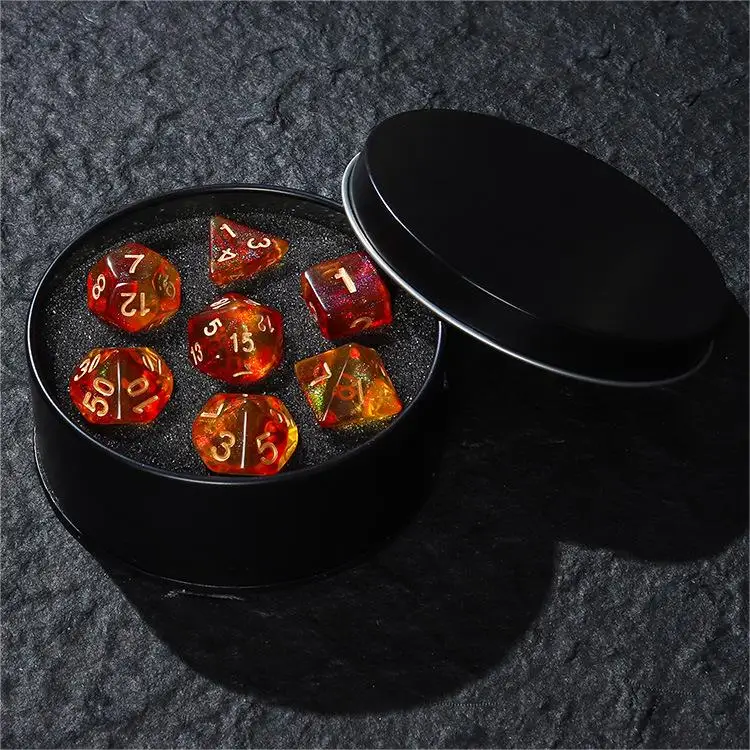 Custom Colors Polyhedral Dice Set Complete Colorful D6 D20 Acrylic Dice ...