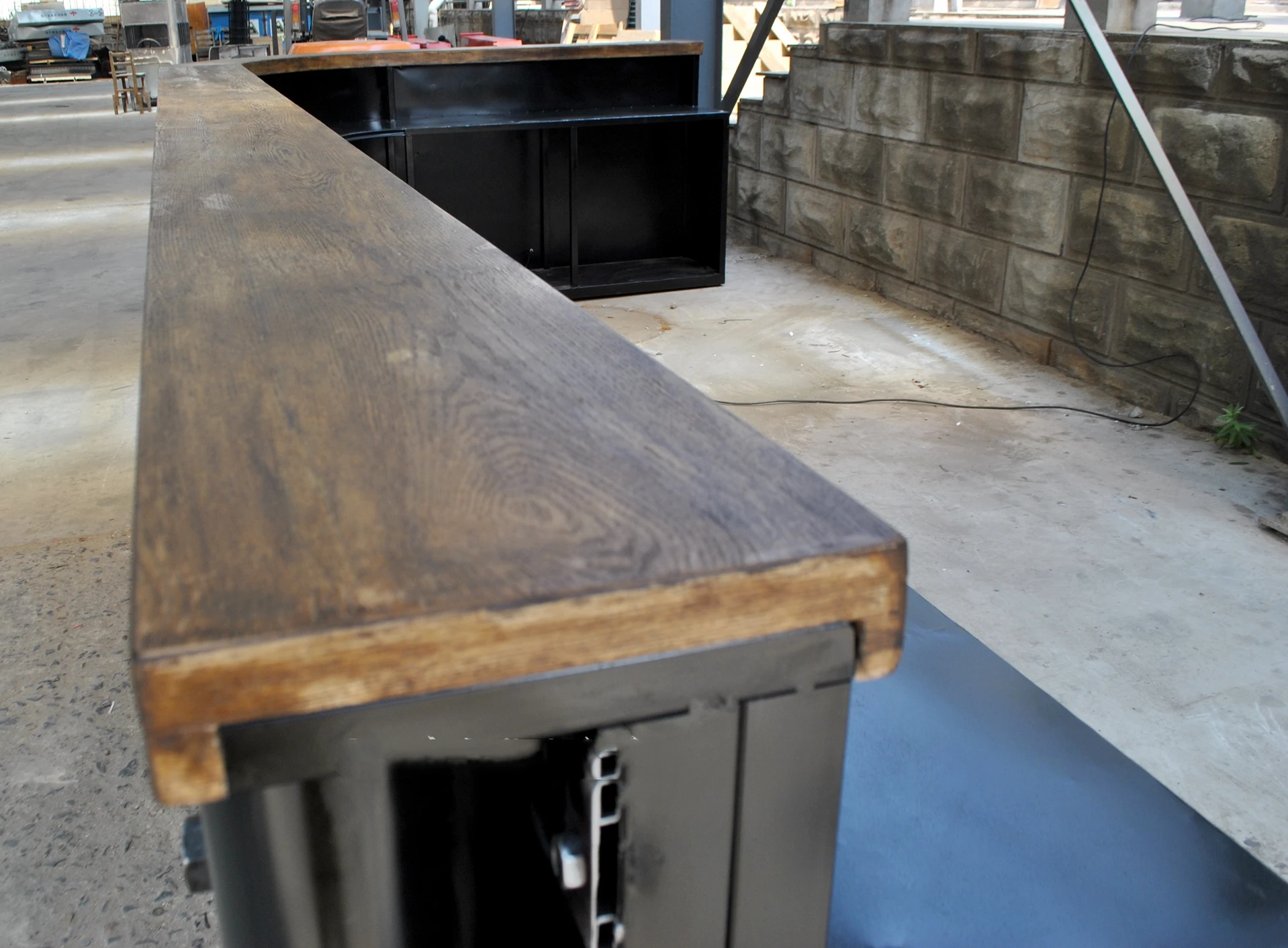 Steampunk Style Iron Bar Table - Perfect for Cafe Decor