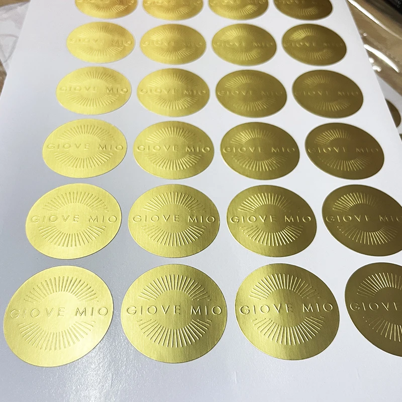 Can Add Your Logo Custom Gold Embossed Logo Stickers Metallic Gold ...