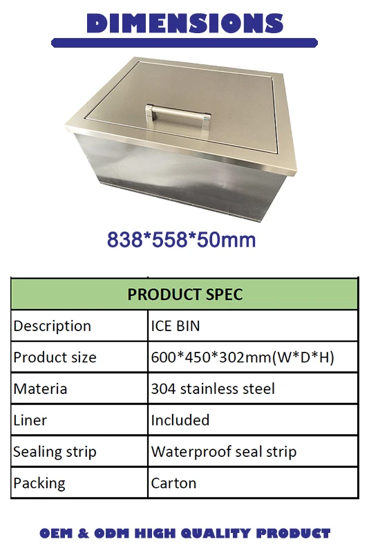 Stainless Steel Cabinet Open Storage Cabinet Base Cabinet Ice Bin - Buy ...