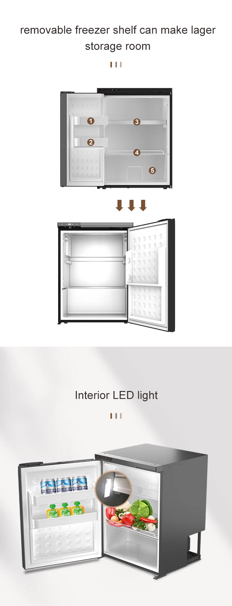 Cr90 Alpicool 90l Rv Refrigerator 12v Compressor Boat Refrigerator ...