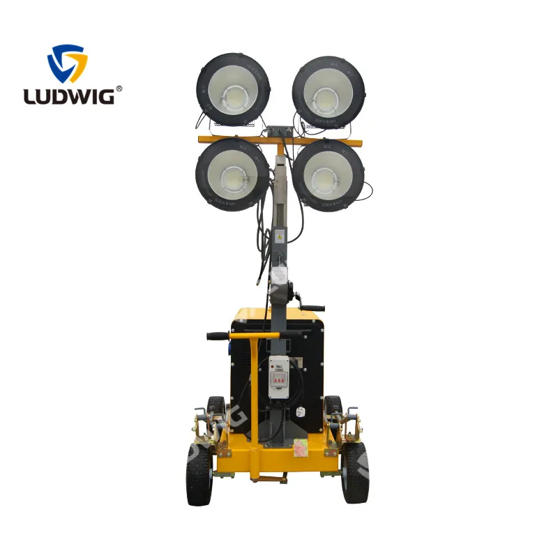 4x1000w LED Construction Light Tower with Diesel Generator