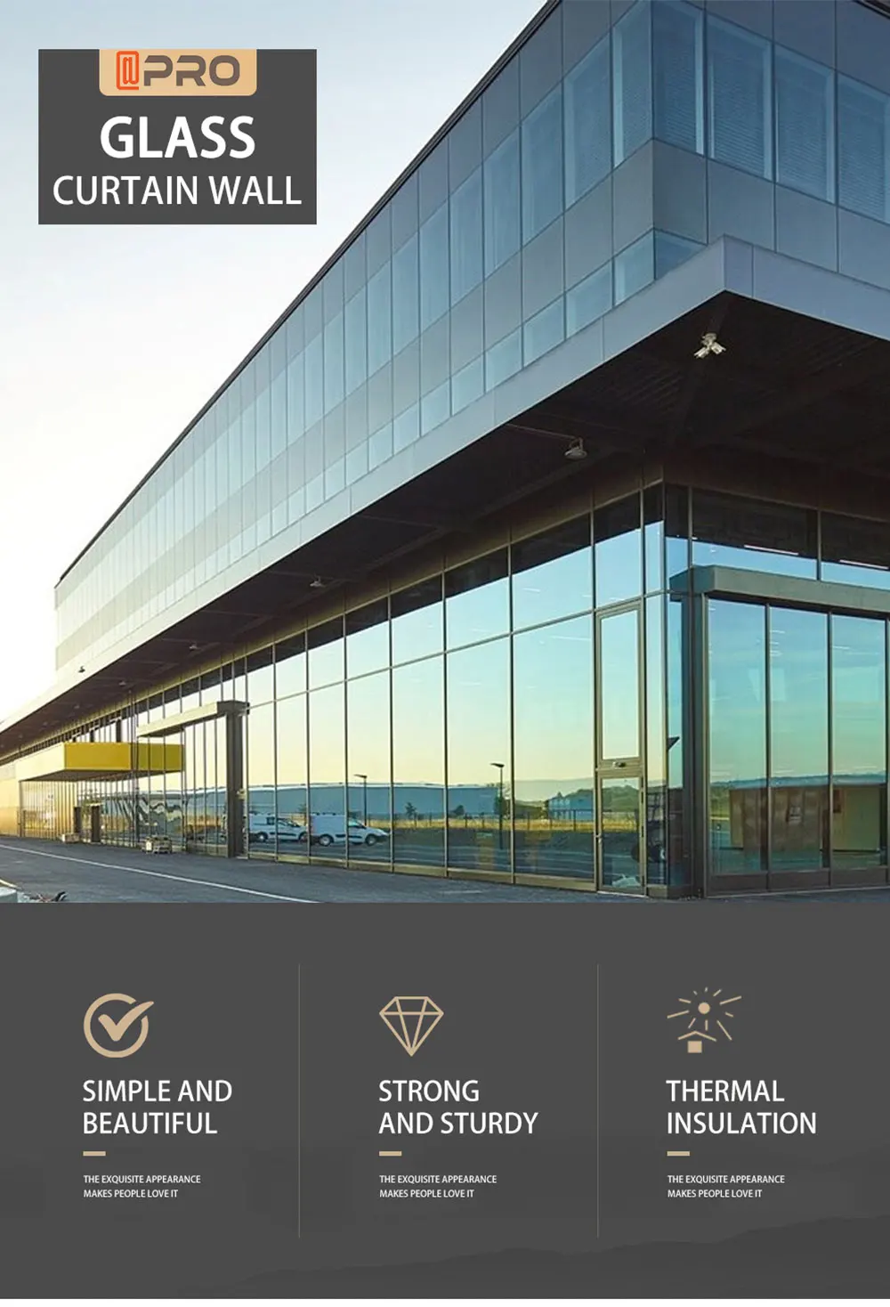 Aluminium Building Unitized Window Wall Panel Black S Profiles Facade ...