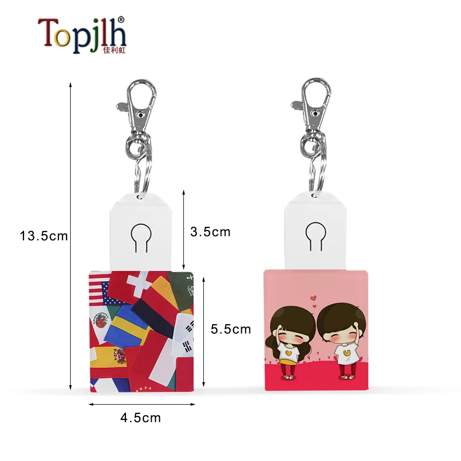 Led Sublimation Blank Keychain Lighted Rectangular Shape Acrylic Keychain For Heat Transfer ...