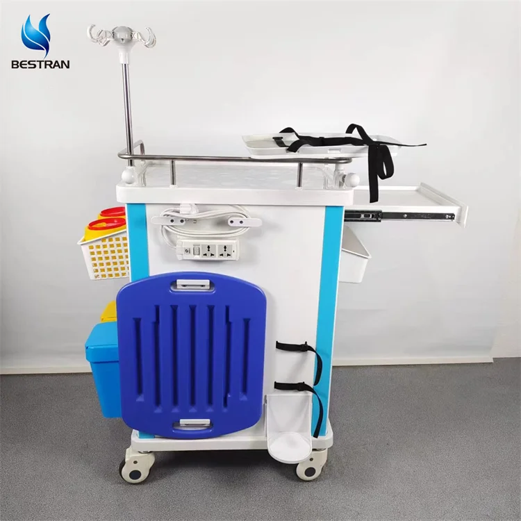 Bt-ey005 Hospital Emergency Crash Cart Instrument Trolley With Drawer ...