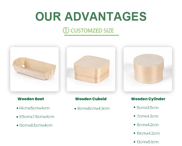 Eco Friendly Disposable Wood Food Packaging - Sushi Boxes