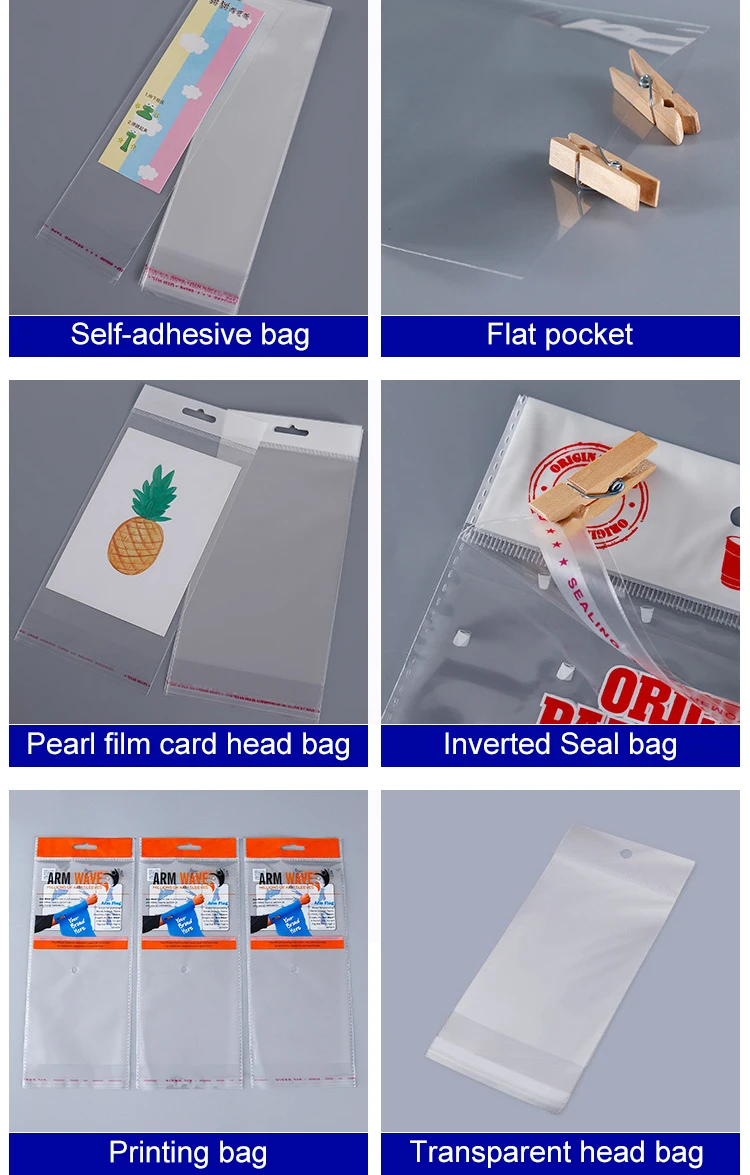 Factory Custom Logo Clothing Clear Package Plastic Opp Bag,Self ...