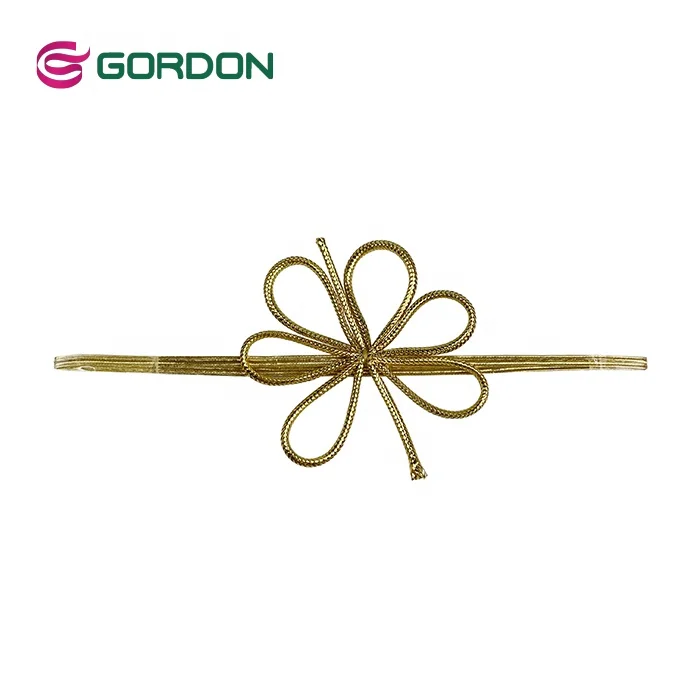 Gordon Ribbons Gold Color 1.3 Mm Thickness Elastic Bow With Elastic ...