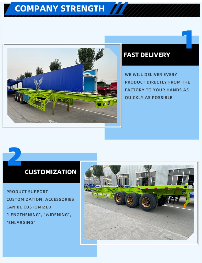 40ft Skeleton Chassis Semi Trailer Container 3 Axles Skeleton Container Flatbed Truck - Buy ...