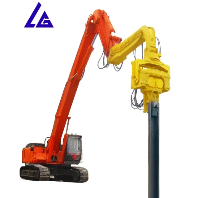 Precast concrete sheet pile driver vibro hammer Horizontal Hydraulic ...